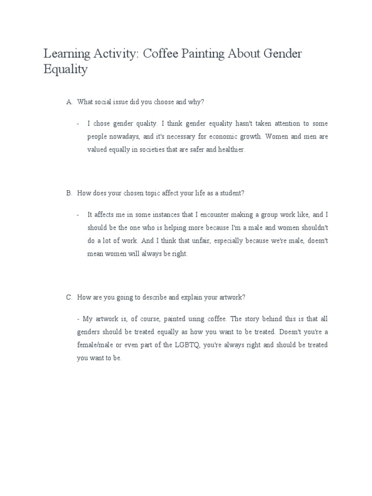 Gender Equality | PDF