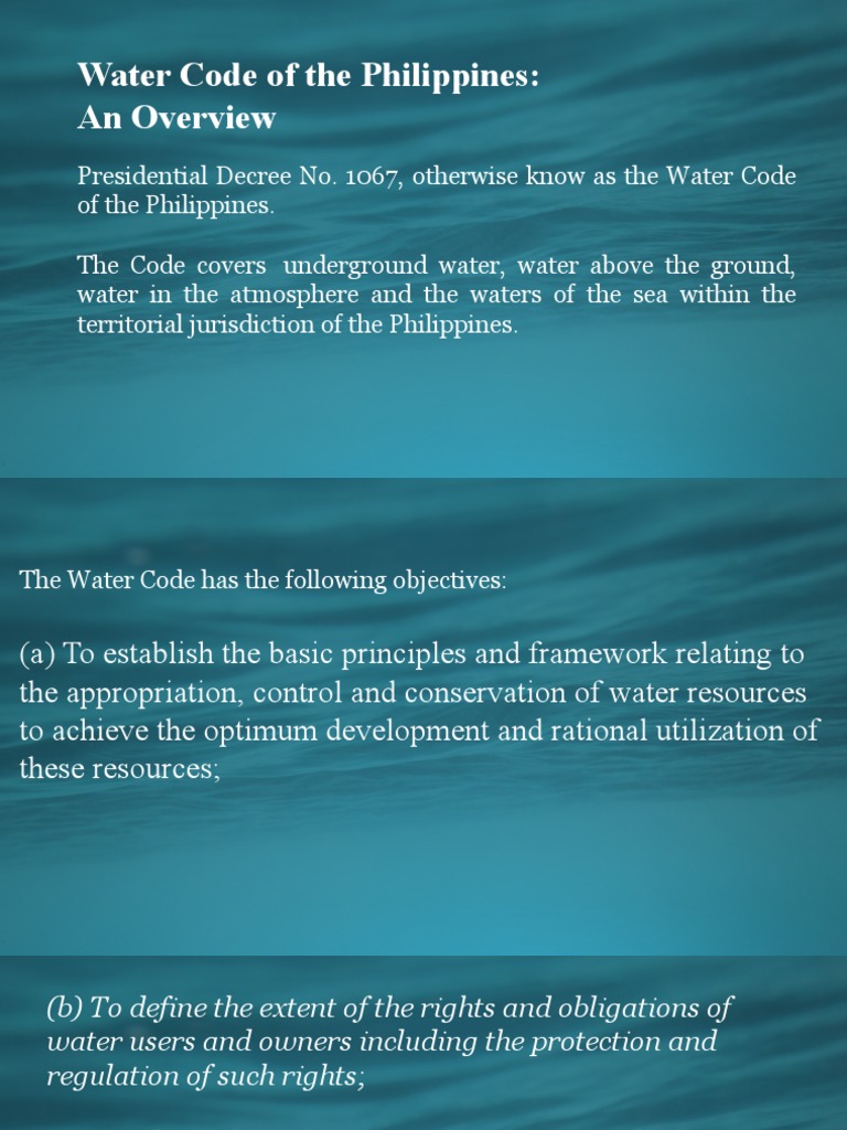 Overview of the Water Code of the Philippines | PDF