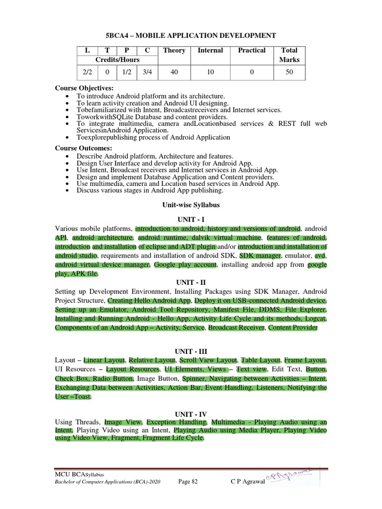 Mobile Application Development Pdf Android Operating System Mobile App
