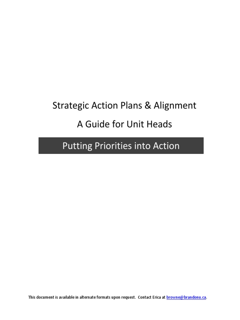 Strategic Action Plans and Alignment Guide | PDF | Strategic Planning ...