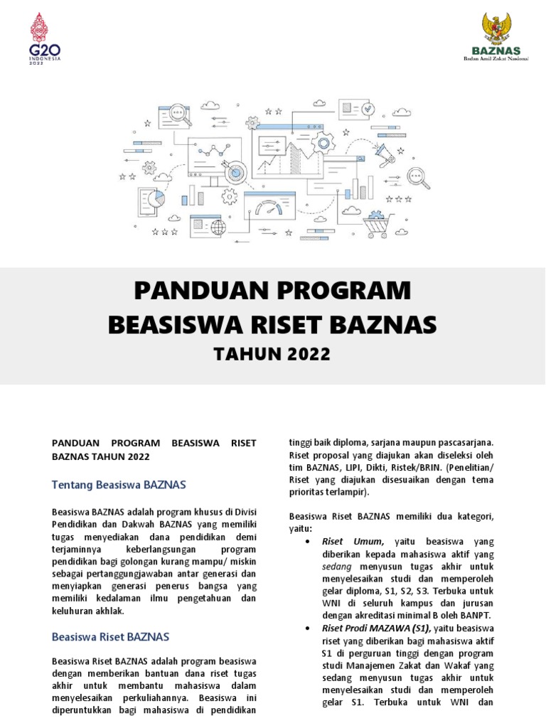 Panduan Beasiswa Riset BAZNAS 2022 | PDF