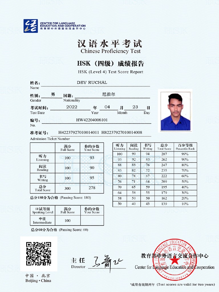 HSK Certificate | PDF