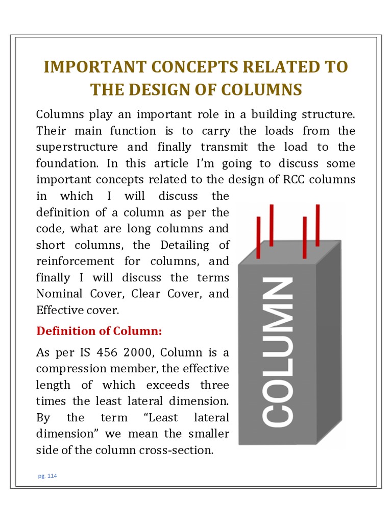 Important Concepts Related To Column Design PDF Jx82u5 | PDF | Column ...