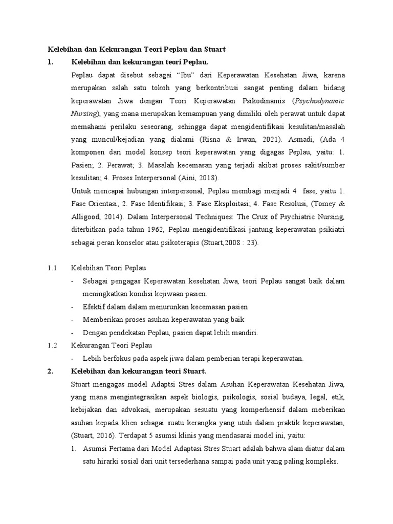 Kelebihan Dan Kekurangan Model Teori Pelau Dan Stuart | PDF