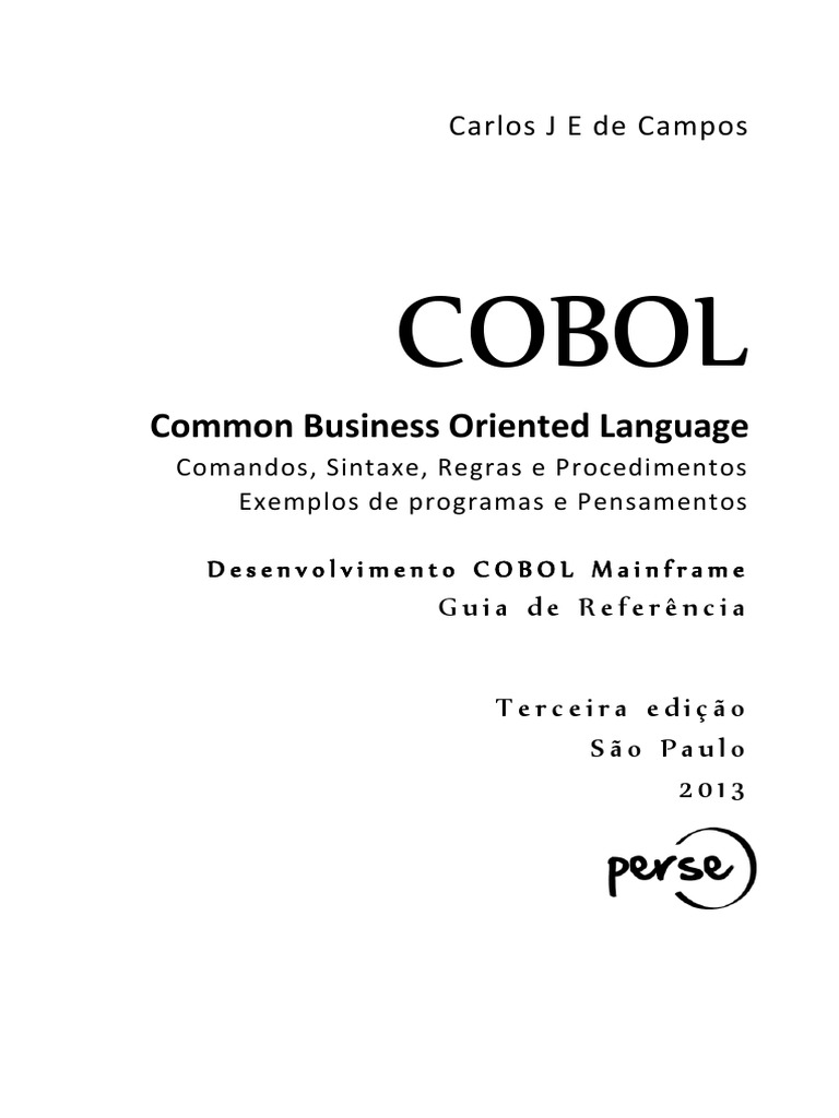 Cobol: Common Business Oriented Language | PDF | Linguagem de ...