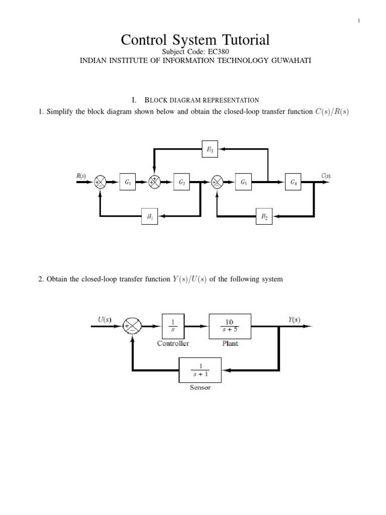 T2 BlockDiagram SFG Time Response | PDF | Control Theory | Cognitive Science