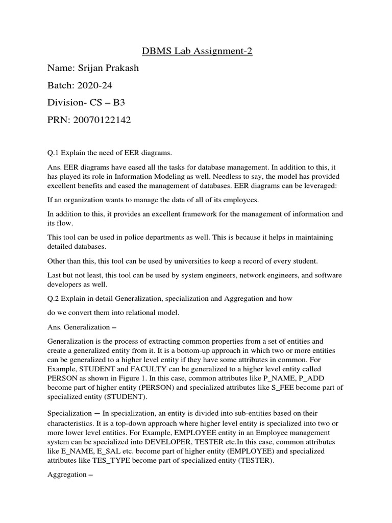 DBMS Lab Assignment | PDF | Databases | Relational Database DBMS Lab Assignment | PDF | Databases | Relational Database