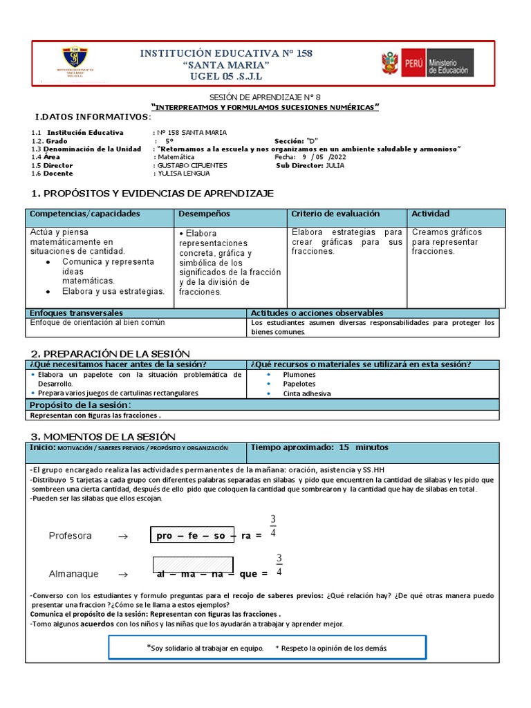 Sesion de Matem. 4 | Descargar gratis PDF | Aprendizaje | Cambio