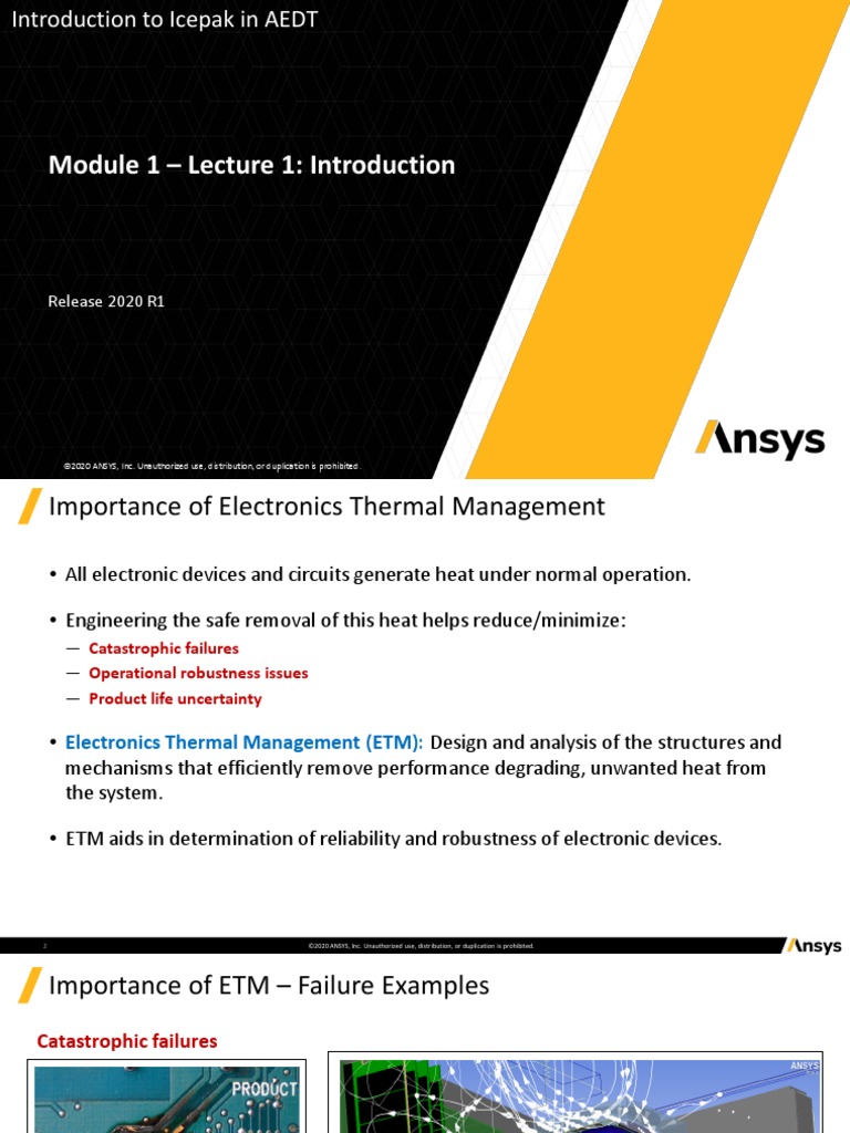 AEDT Icepak Int 2020R1 EN LE01.1 | PDF | Heat Transfer | Thermal Conduction