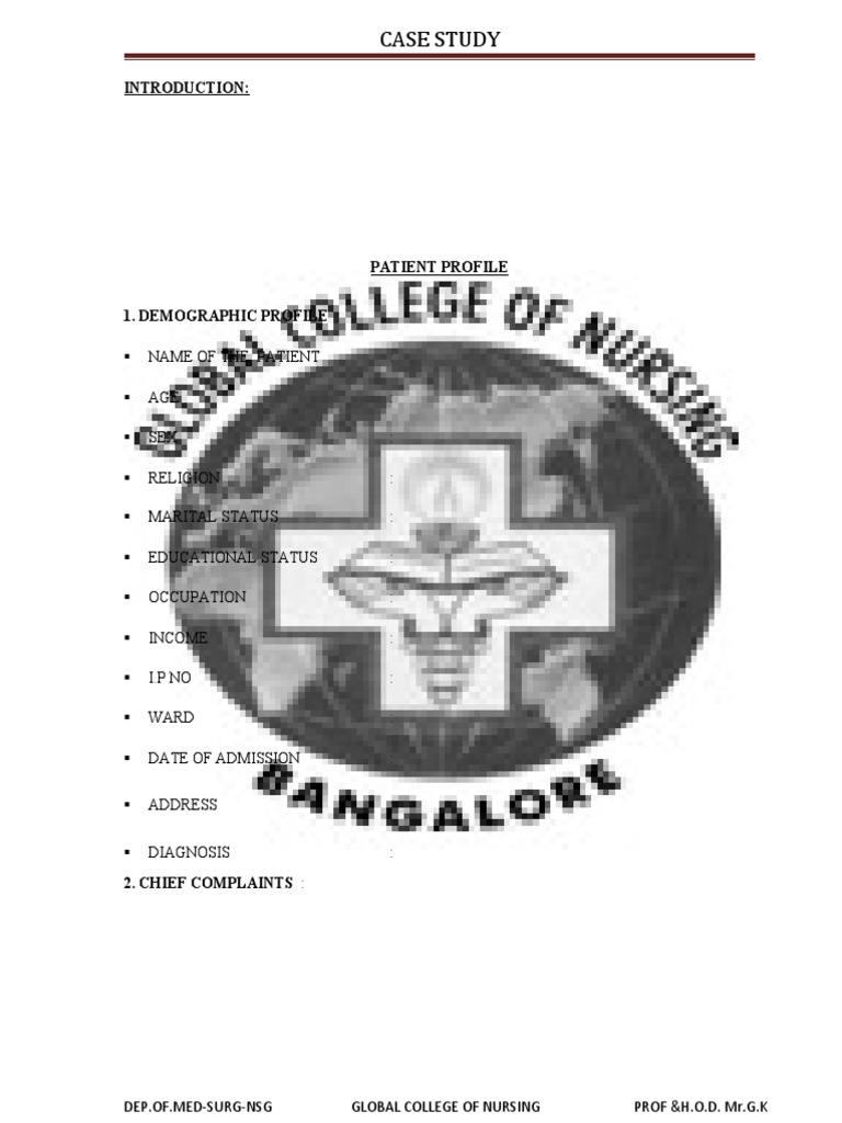 MSN CASE STUDY FORMATnew-1 | PDF | Physical Examination | Nursing