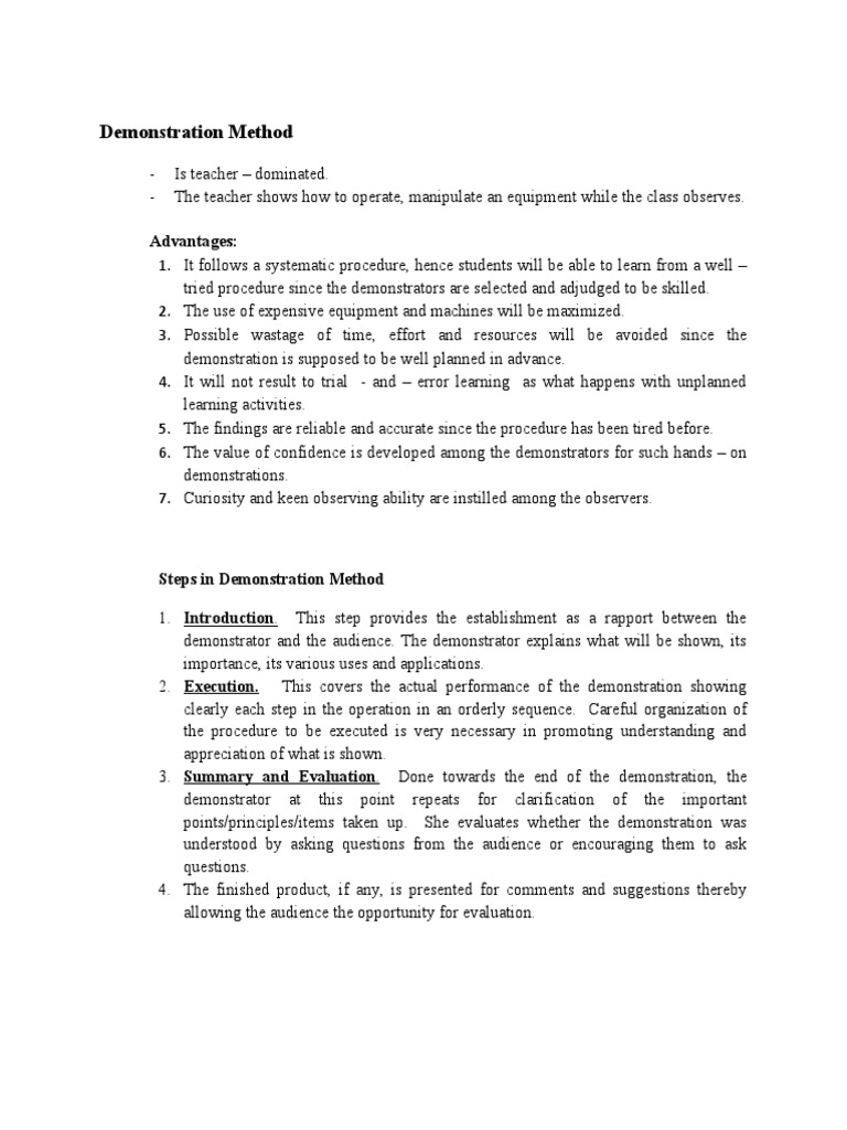 Demonstration Method | PDF