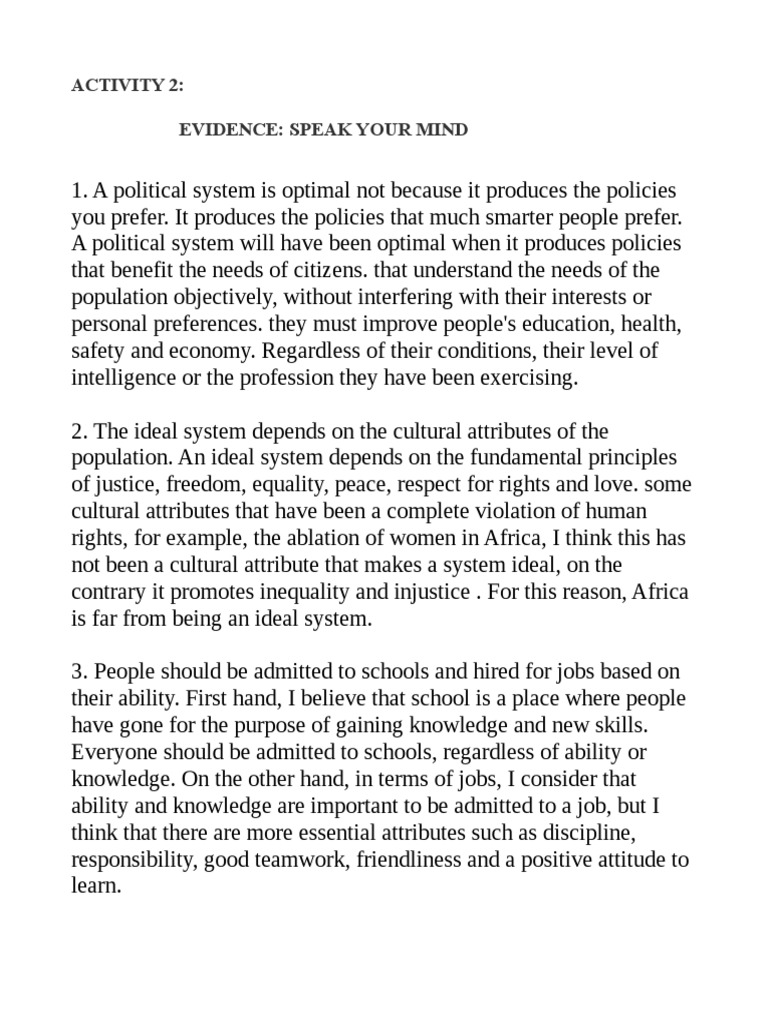 Evidence Speak Your Mind | PDF