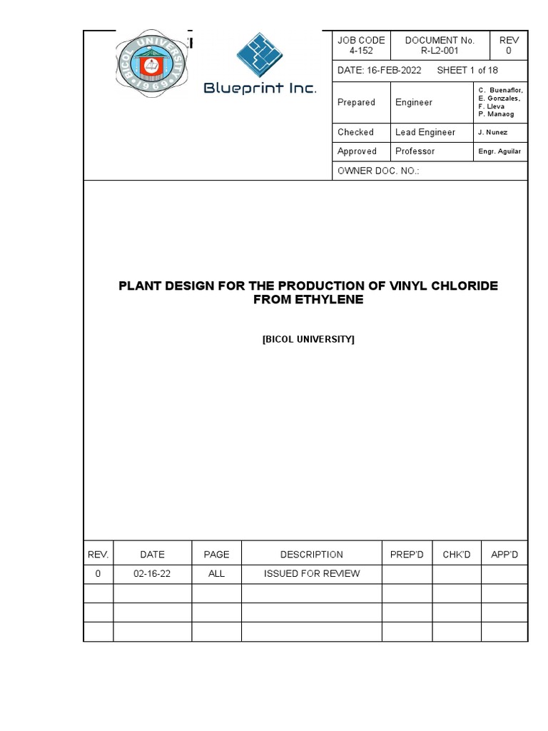 Technical Proposal (BLUEPRINT) | PDF | Polyvinyl Chloride | Chlorine