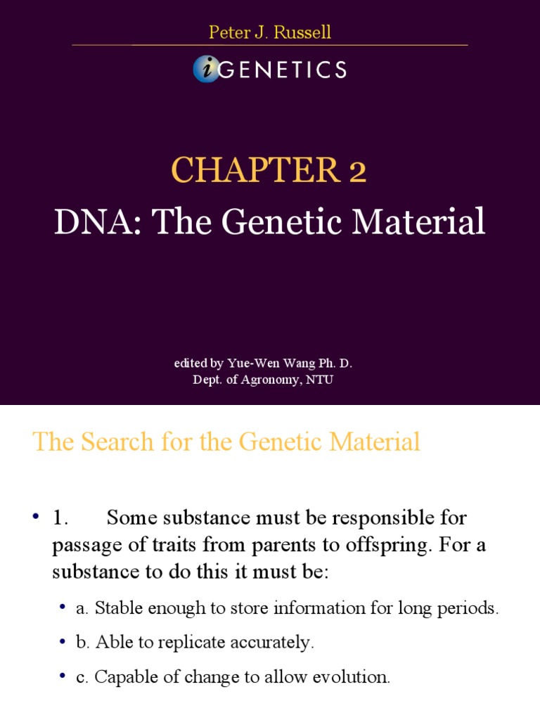 IGenetics, Chapter 2 - Russel | PDF | Chromatin | Dna