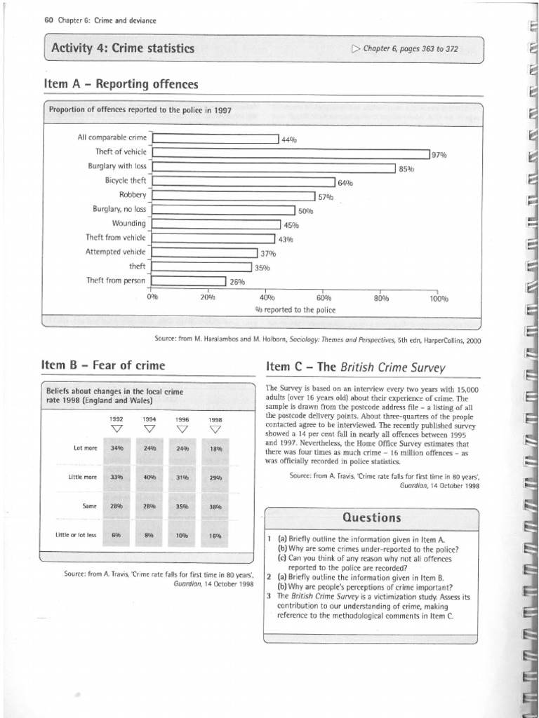 Crime Statistics Worksheet | PDF
