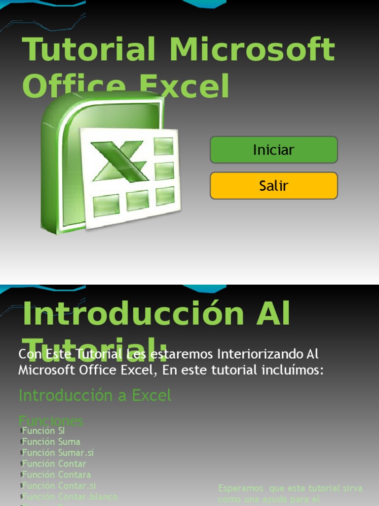 Tutorial Microsoft Office Excel | PDF | Microsoft Excel | Hoja de cálculo