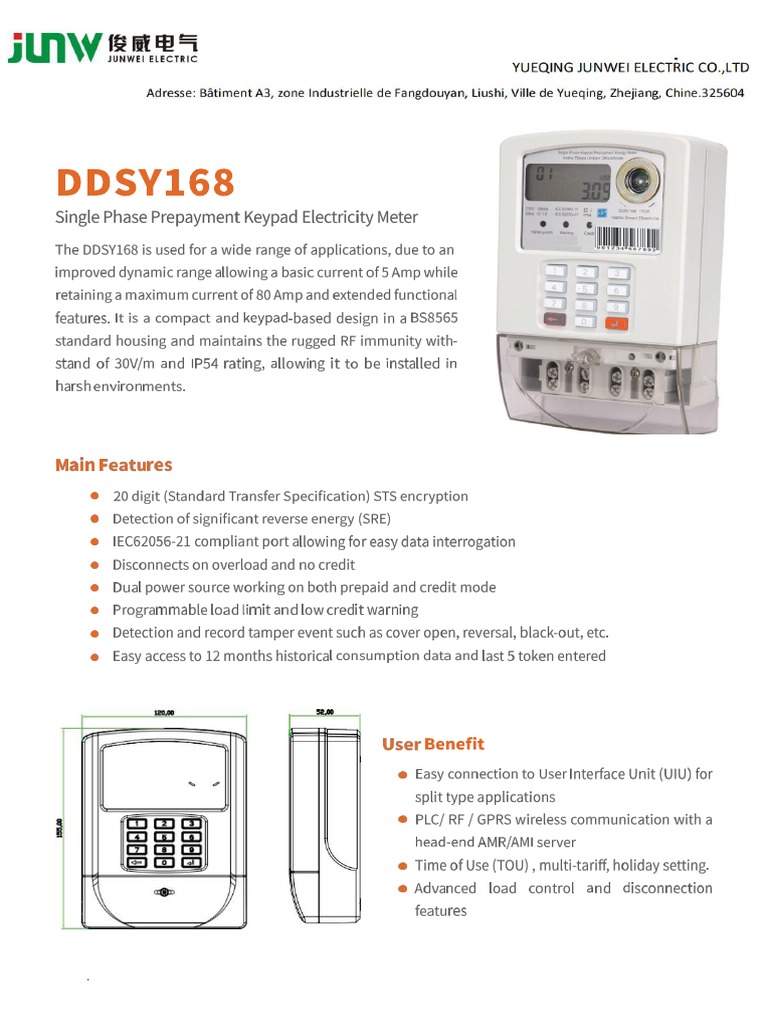 2 - 1 Phase STS Keypad Prepaid Meter | PDF