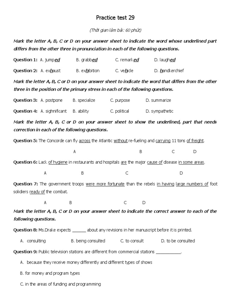 Practice Test 29 | Download Free PDF | Democracy In America