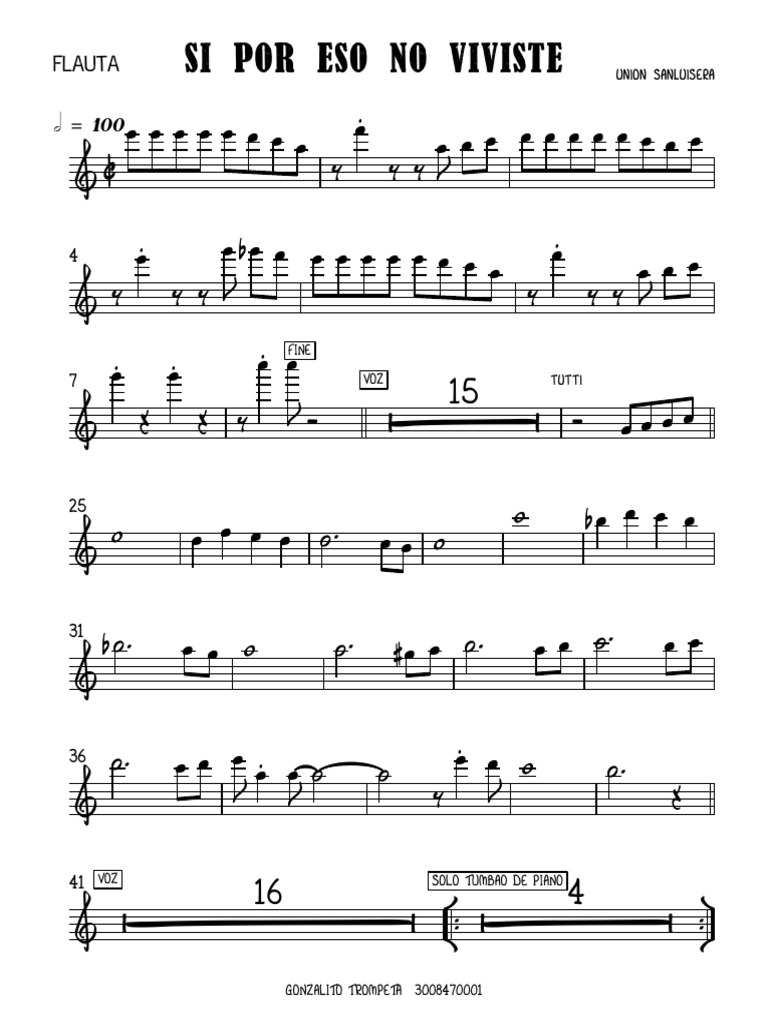 Si Por Eso No Viniste Score | PDF