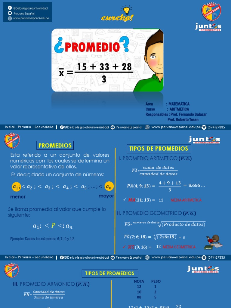 Promedios 2° | PDF