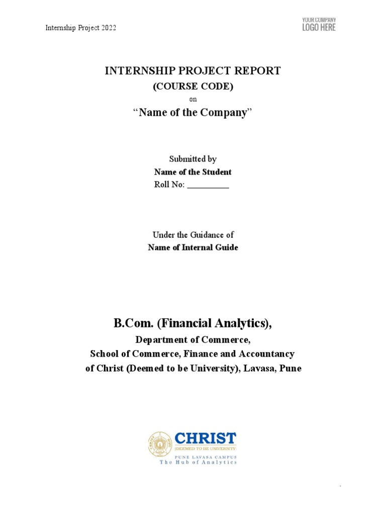 Internship Project 2022 Format | PDF | Marketing | Policy