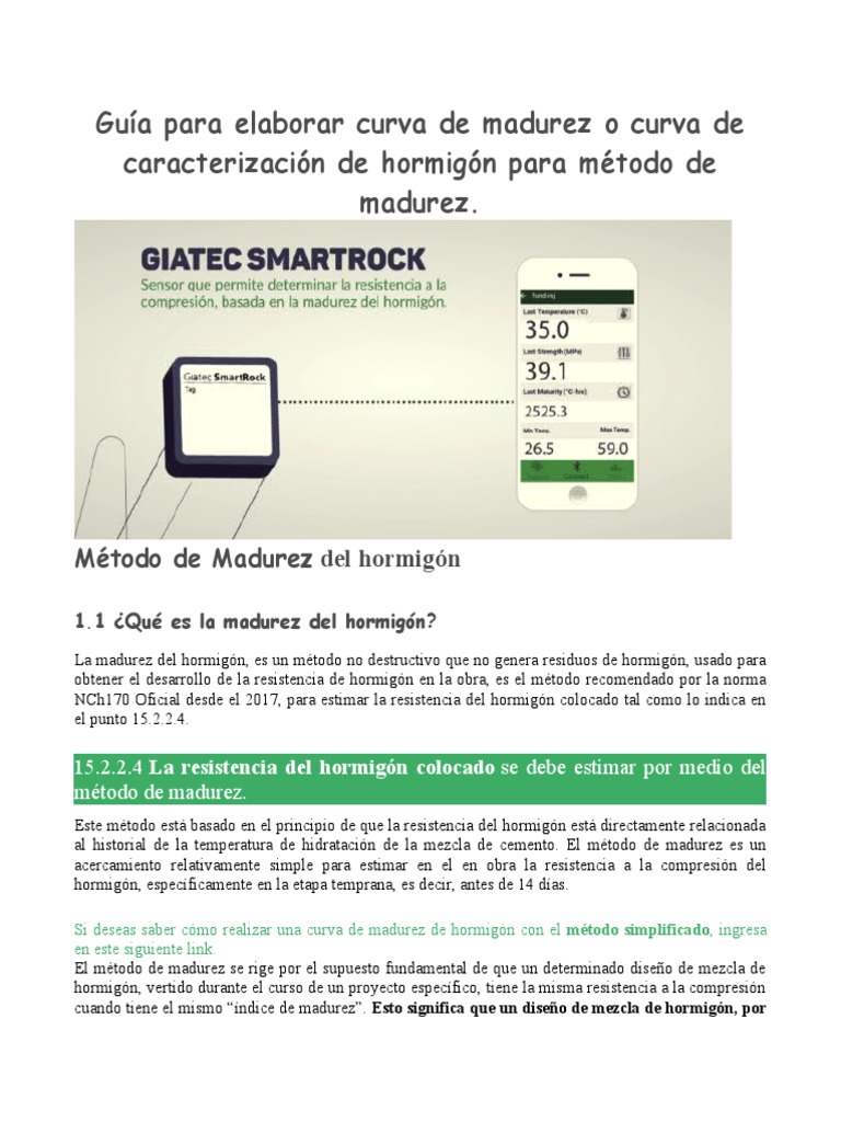 Curva de Madurez del Hormigón con SmartRock2 | PDF | Hormigón | Calibración