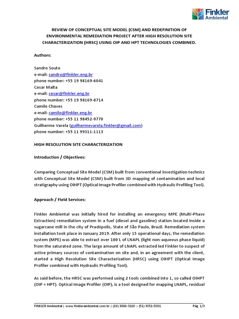 Review of CSM and Redefinition of Remediation Project | PDF ...