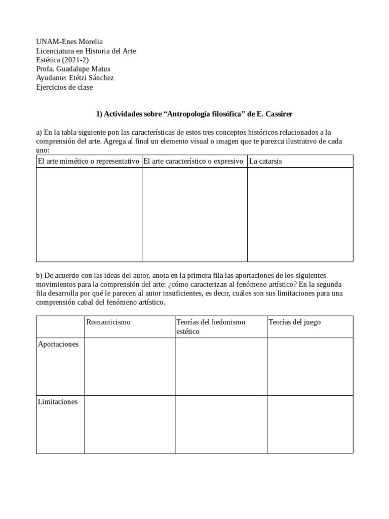 Actividades de Estética en Historia del Arte | PDF | Poética ...