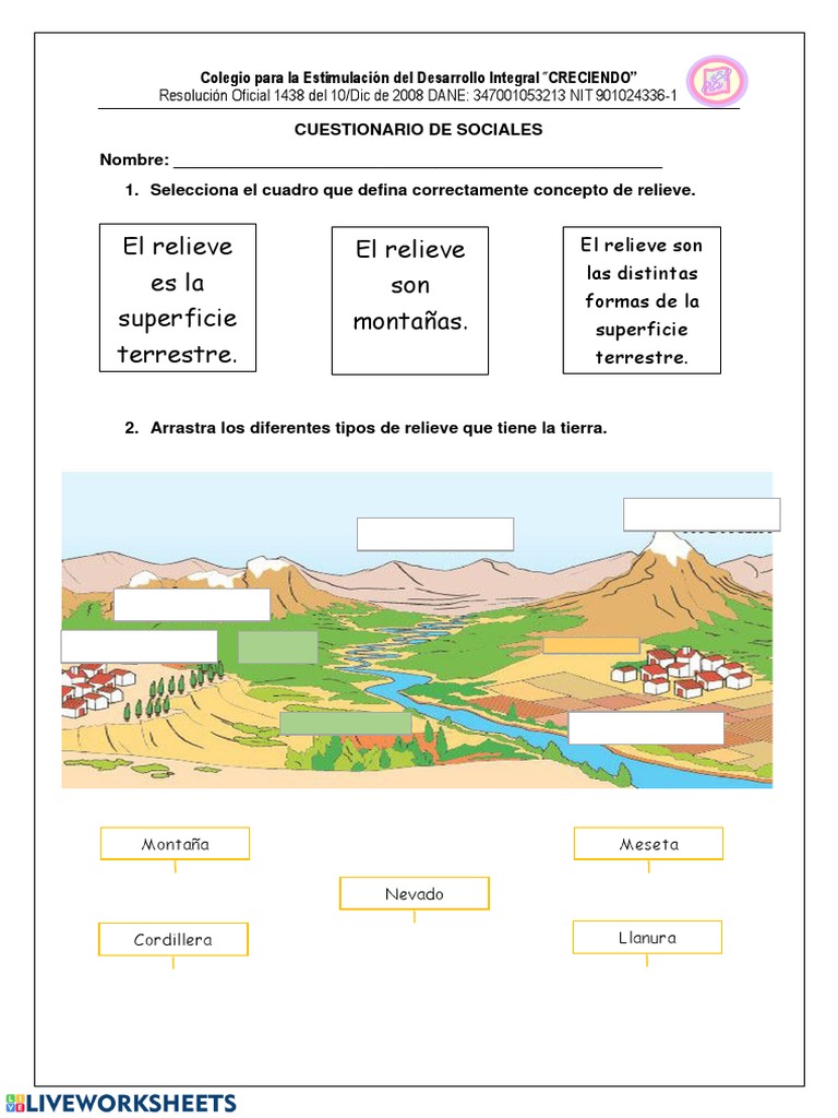 El Relieve Es La Superficie Terrestre. El Relieve Son Montañas | PDF