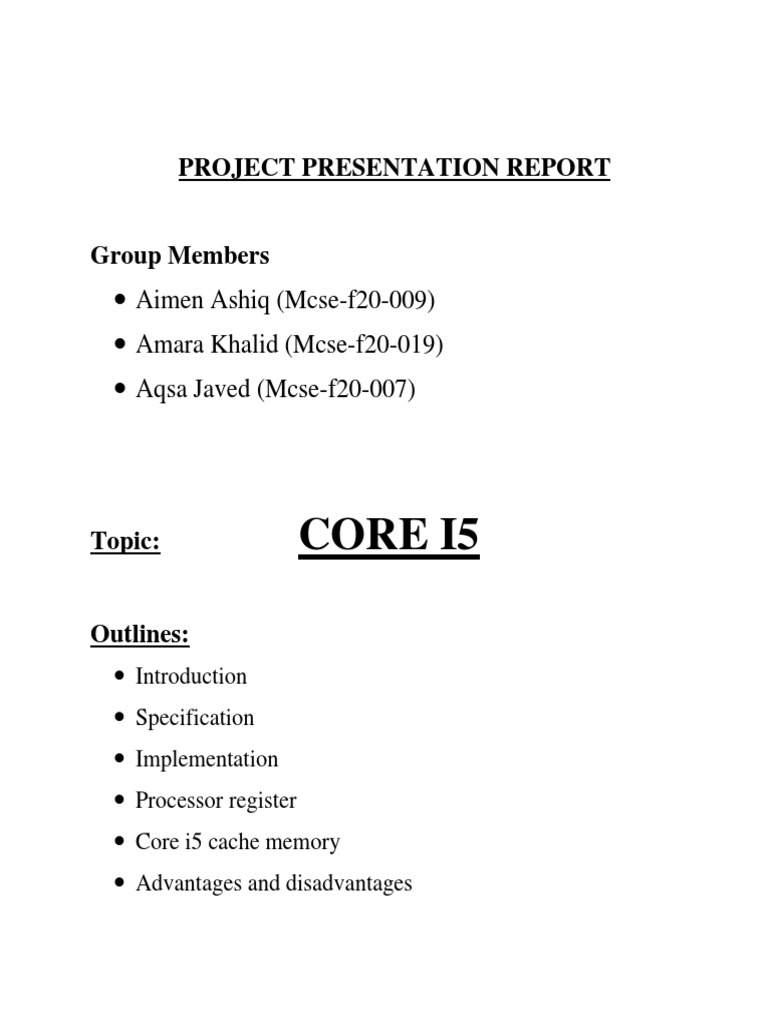 Core I5 Report | PDF | Cpu Cache | Central Processing Unit