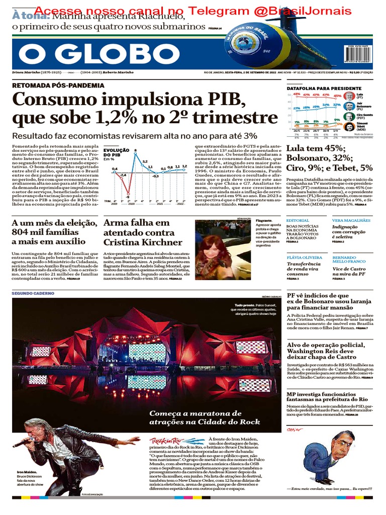 RJ o Globo HD 020922 | PDF | Luiz Inácio Lula da Silva | Dilma Rousseff