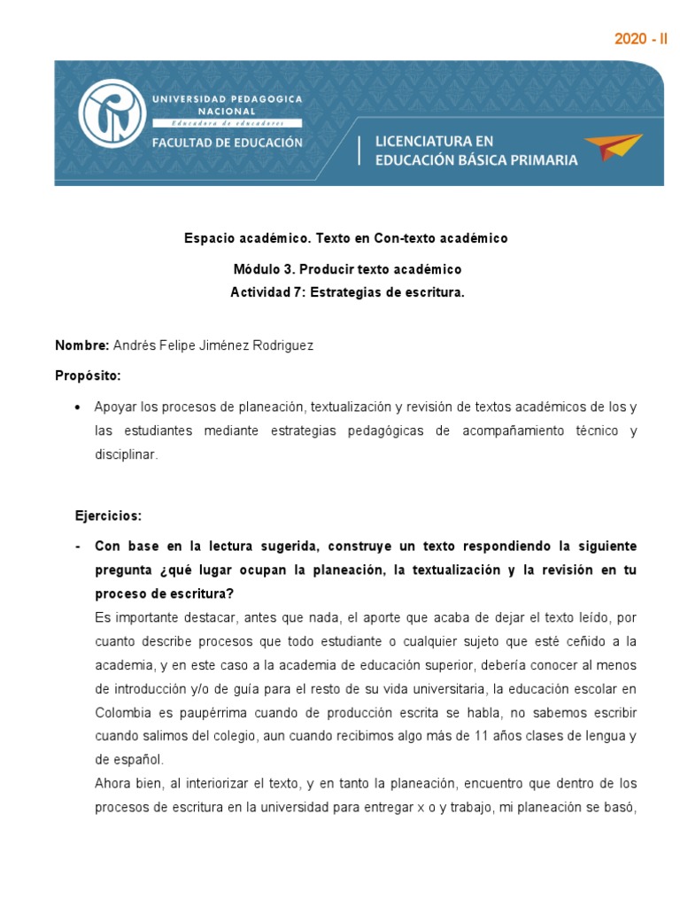 Actividad 7 Estrategias de Escritura | PDF | Puntuación | Gramática