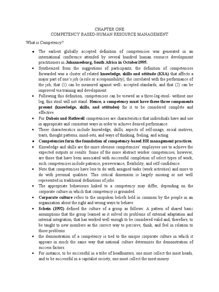 Competency Based HRM Module | PDF | Organizational Culture | Competence ...