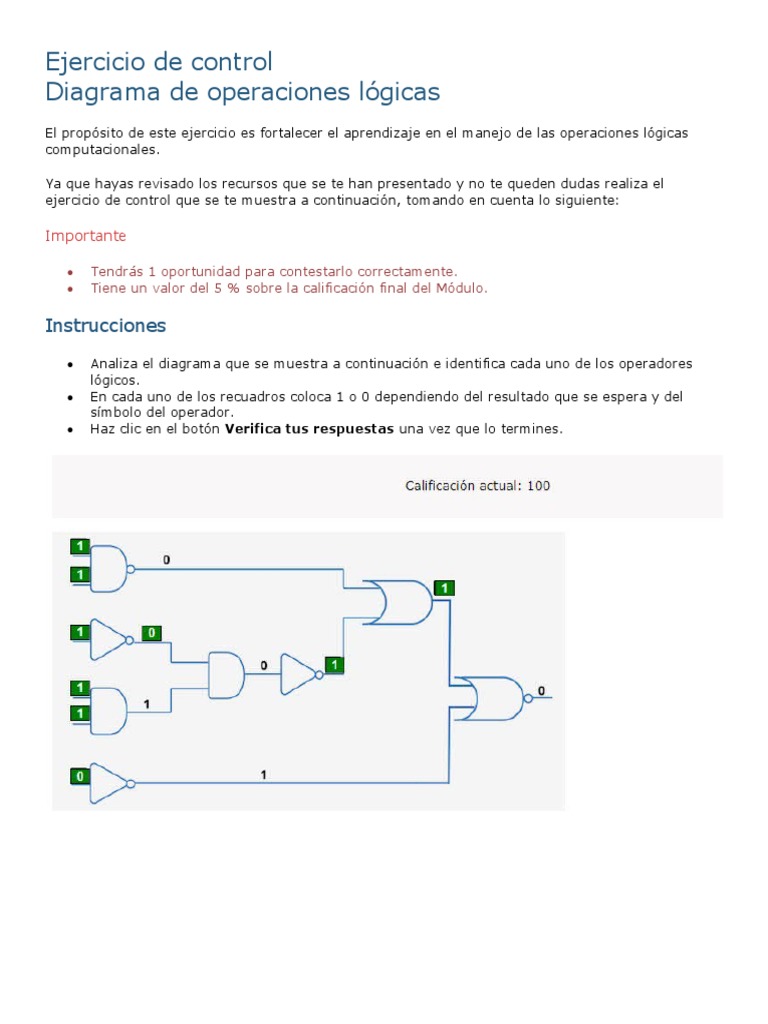 Ejercicio de Control-Diagrama de Operaciones Lógicas Unidad1 | PDF