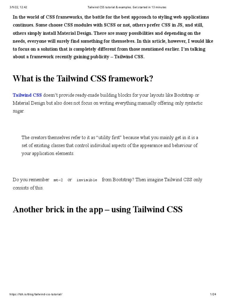 Tailwind Css | PDF | Bootstrap (Front End Framework) | Web Application