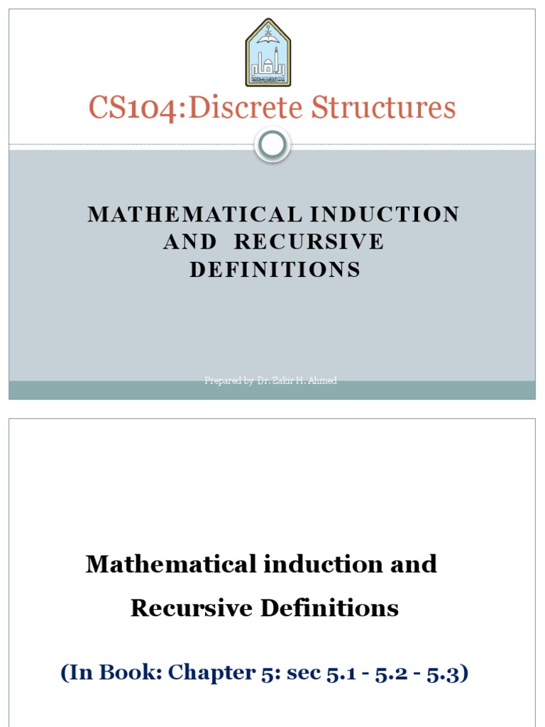4 Mathematical Induction | PDF | Mathematical Proof | Recursion 4 Mathematical Induction | PDF | Mathematical Proof | Recursion