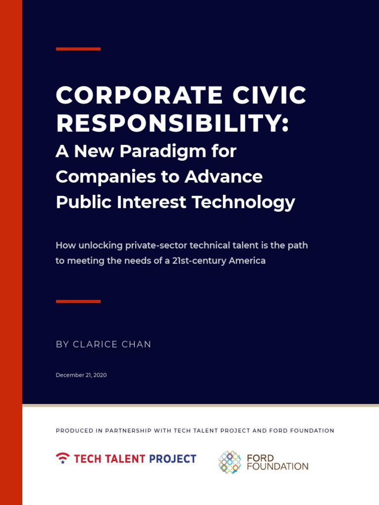 Corporate Civic Responsibility Framework | PDF | Corporate Social ...