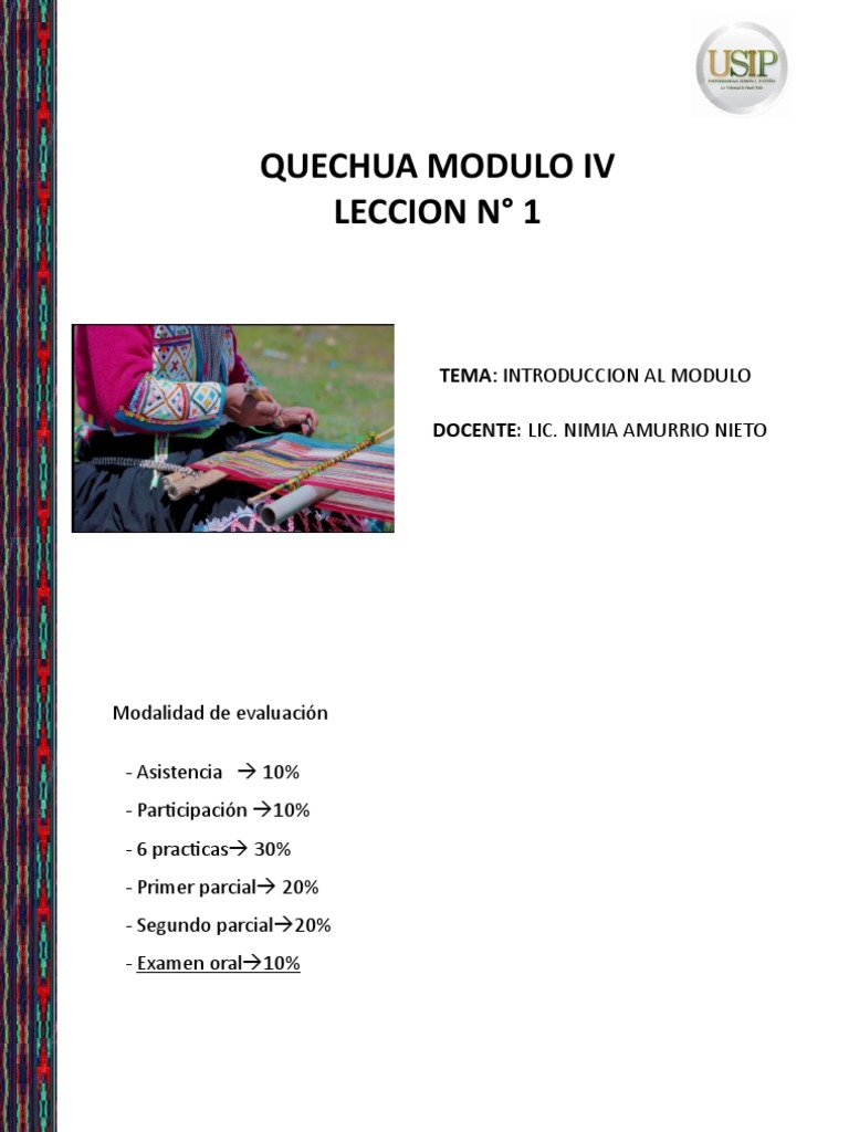 Leccion N°1 Quechua 4 ( | Descargar gratis PDF | Gramática | Tipología Lingüística