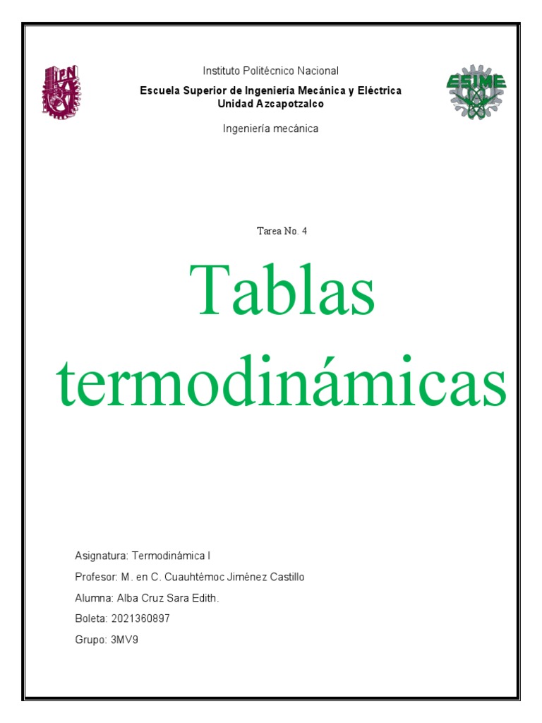 Termo Tablas | PDF | Entalpía | Pascal (Unidad)