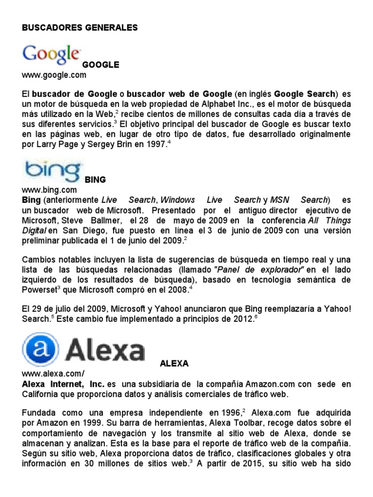 Buscadores Generales, Buscadores Tematicos, Multibuscadores, Motores de ...