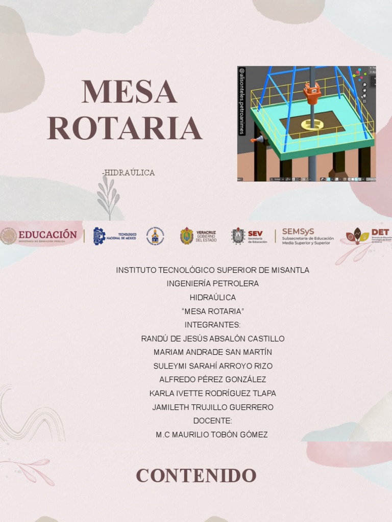 Diseño y funcionamiento de una mesa rotaria hidráulica | PDF ...