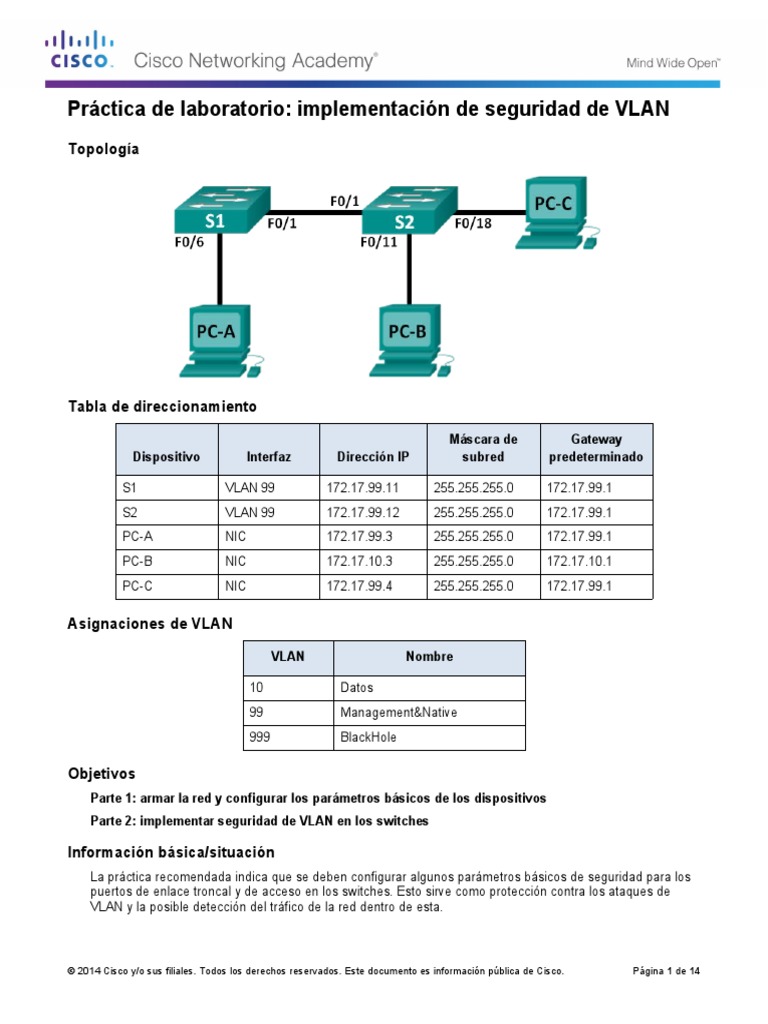 3.3.2.2 Lab - Implementing VLAN Security | PDF | Protocolos de internet | Protocolos de red