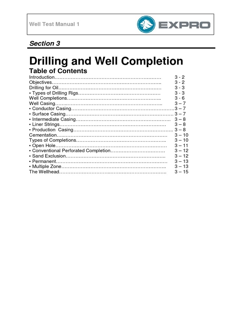 Section 3, Drilling and Well Completion | PDF | Casing (Borehole) | Oil ...