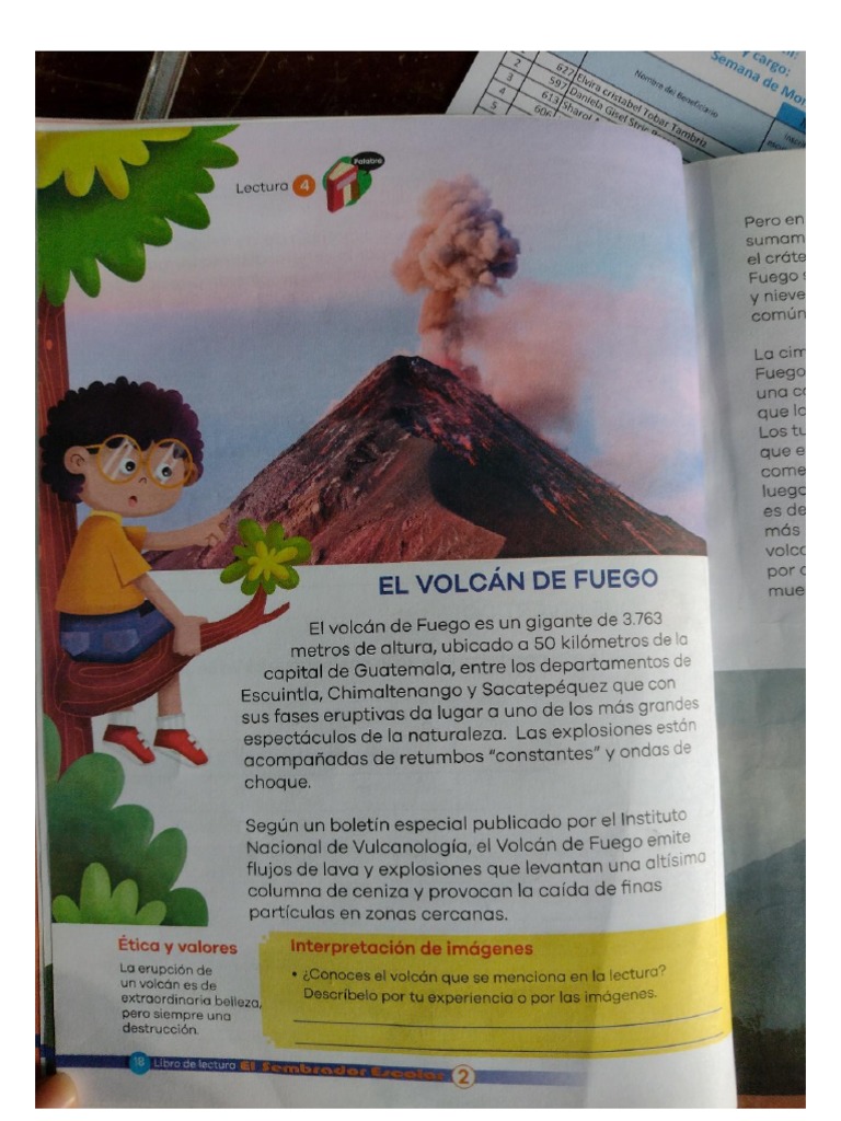 Comprensión Lectora El Volcán de Fuego | PDF