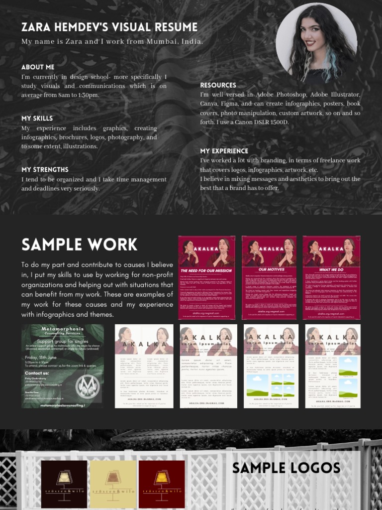 Zara Hemdev's Visual Resume | PDF | Infographics | Brand