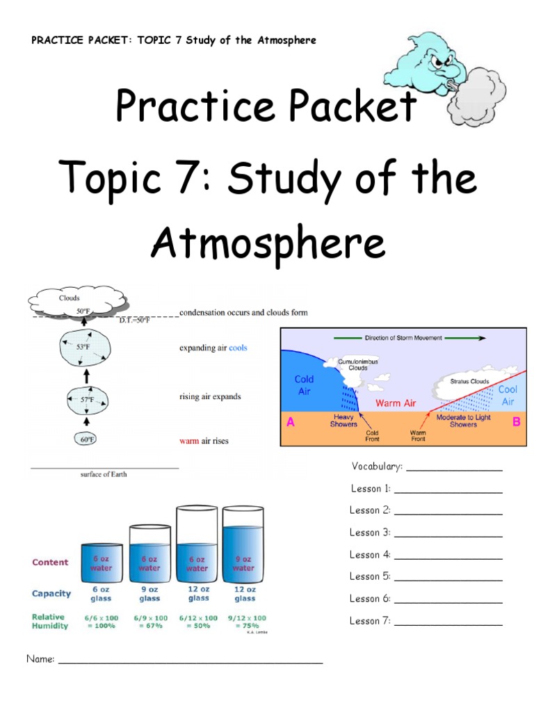Topic 7 Practice Packet | PDF | Humidity | Atmosphere Of Earth