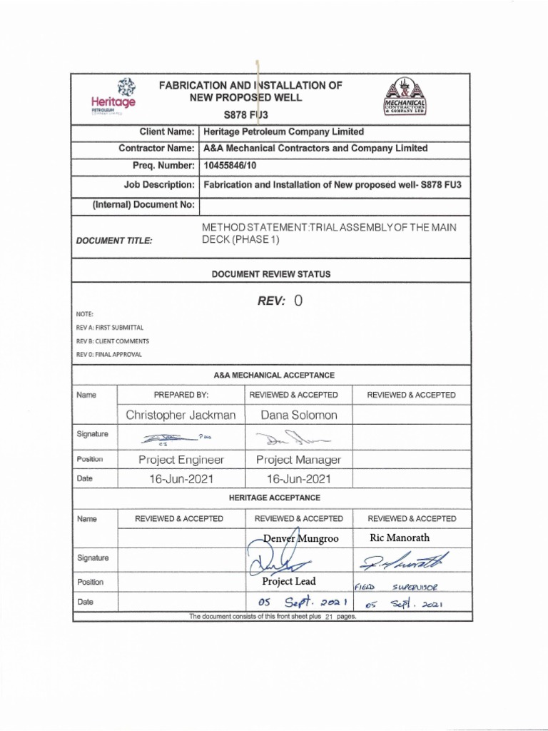 S878FU3 MISC 0008 - Trial Assembly Procedure Phase 1 Main Deck | PDF ...