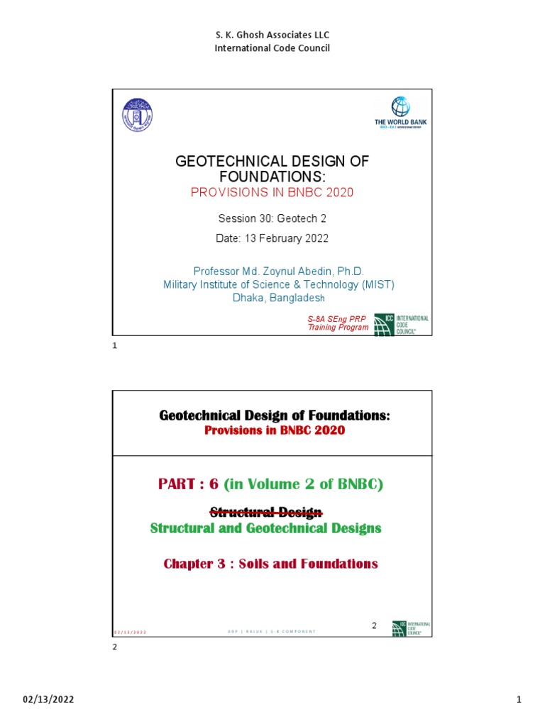 BNBC LECTURE 13FEB 2022 Geotech 02 FINAL | Download Free PDF | Soil ...