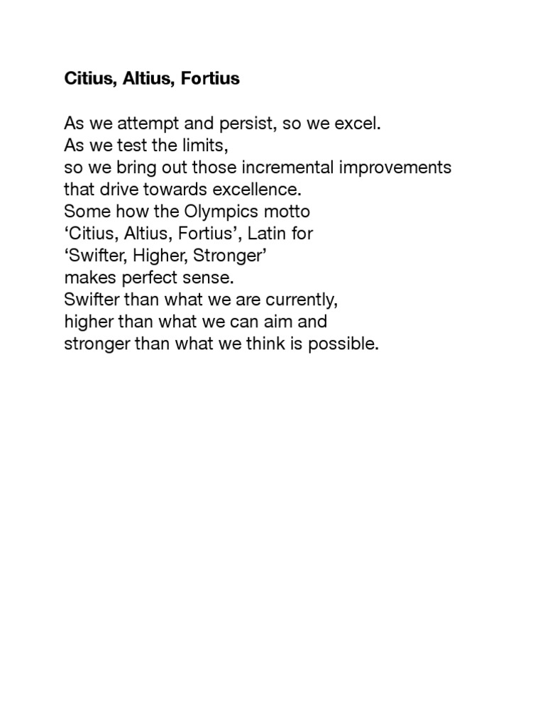 Citius Altius Fortius | PDF | Self-Improvement