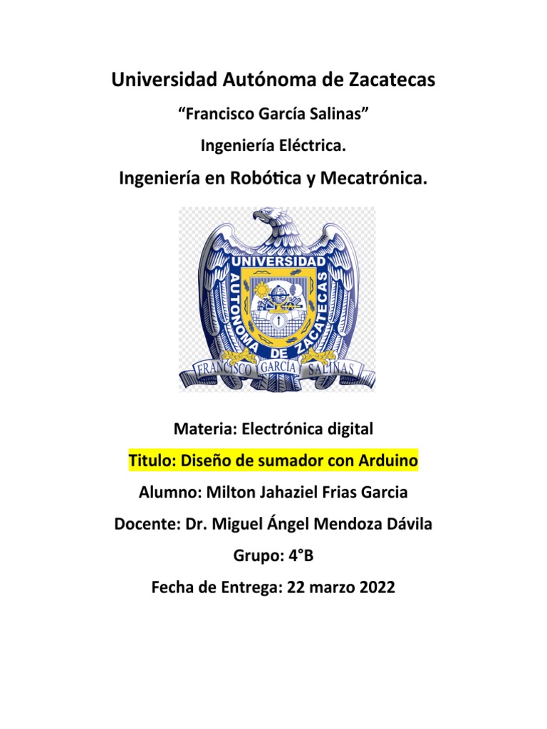 Diseño de Sumador Con Arduino | PDF | Programación de computadoras ...